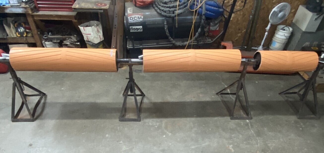 Pulley lagging project with herring bone pattern | Projects | DCM ...